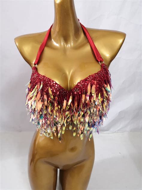 Iridescent Tassel Fringe Bra Rave Bra Festival Bra Carnival Etsy