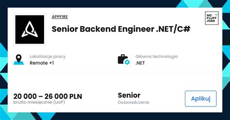 Praca Senior Backend Engineer Netc Backend Appfire Zdalnie No Fluff Jobs