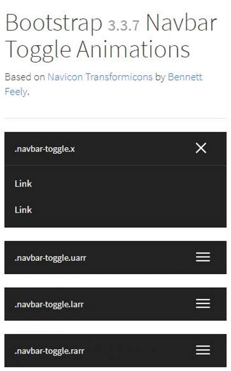 Bootstrap导航栏切换动画代码