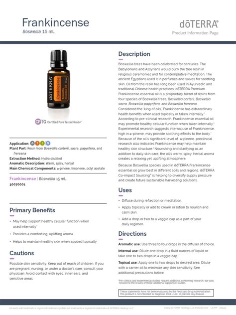 Doterra Frankincense Essential Oil Pdf