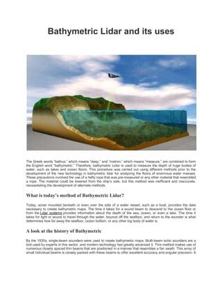 Bathymetric Lidar And Its Uses Pdf