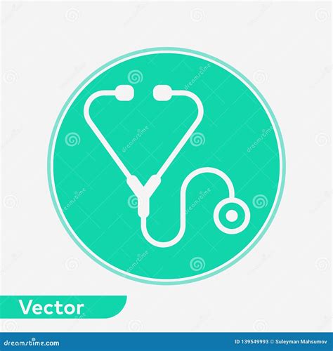 Het Tekensymbool Van Het Stethoscoop Vectorpictogram Vector Illustratie