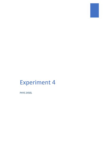 Lab Report Experiment Standing Waves Physics III Lab Experiment PHYS L Objective The