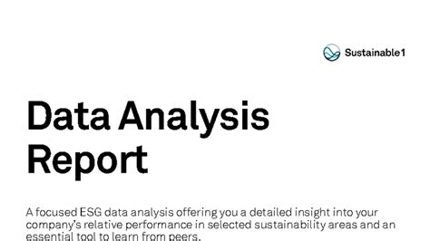 Data Analysis Report Brochure Data Analysis Report A Focused Esg Data
