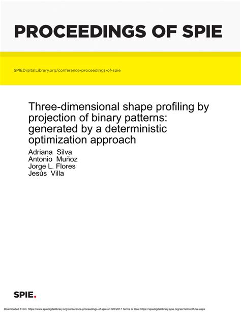Pdf Three Dimensional Shape Profiling By Projection Of Binary