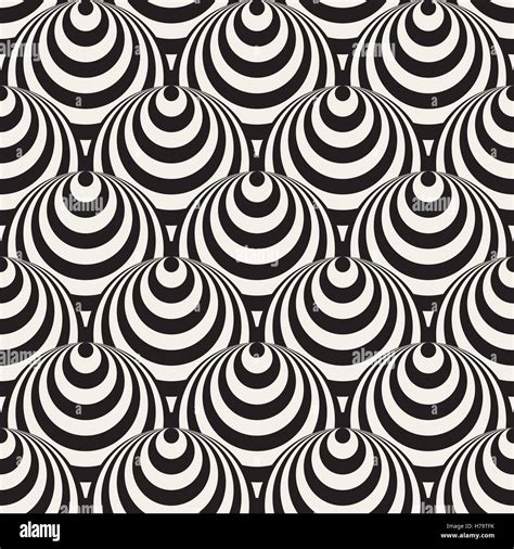 Vector Seamless Black And White Concentric Circles Optical Illusion