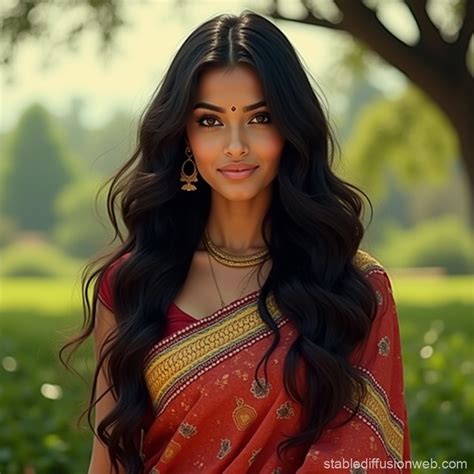 Stunning Portrait Of Indian Female Model Stable Diffusion Online