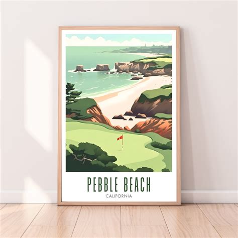 Golf Prints Set Augusta Pebble Beach St Andrews Golf Course Posters