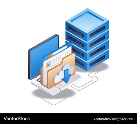 Data Storage Server Infographic Flat Isometric 3d Vector Image