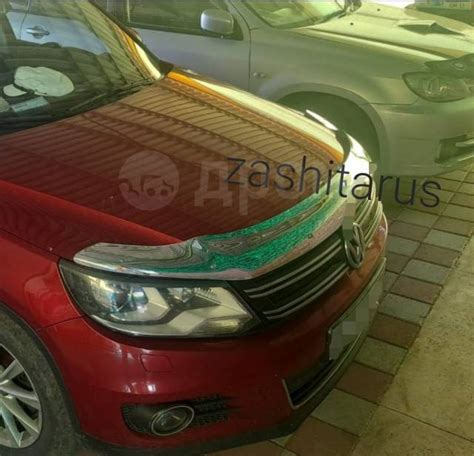 Купить Дефлектор капота Volkswagen Tiguan 1 2006 2019г Хром
