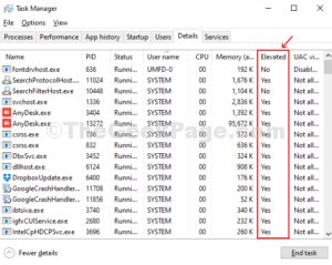 How To Find If A Process Is Running With Administrator Rights In Windows