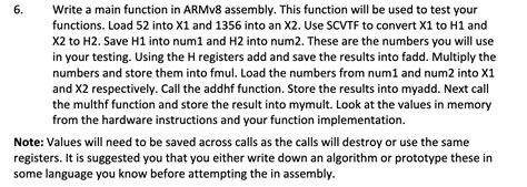 Solved Instructions Write And Compile ARMv Assembly Module Chegg