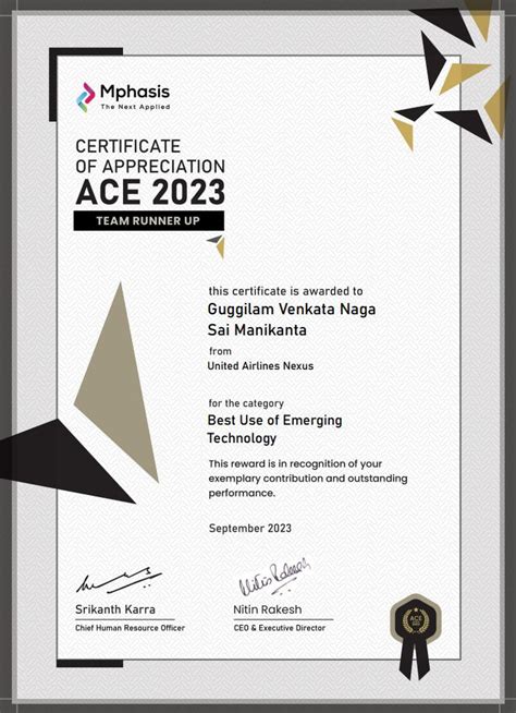 sai manikanta guggilam on linkedin mphasis aceawards ace2023