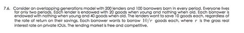 Solved Consider An Overlapping Generations Model With 200