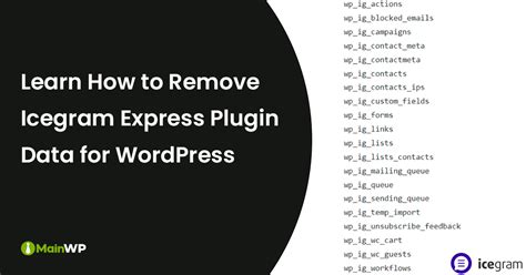 How To Remove Icegram Express Plugin Data On WordPress MainWP
