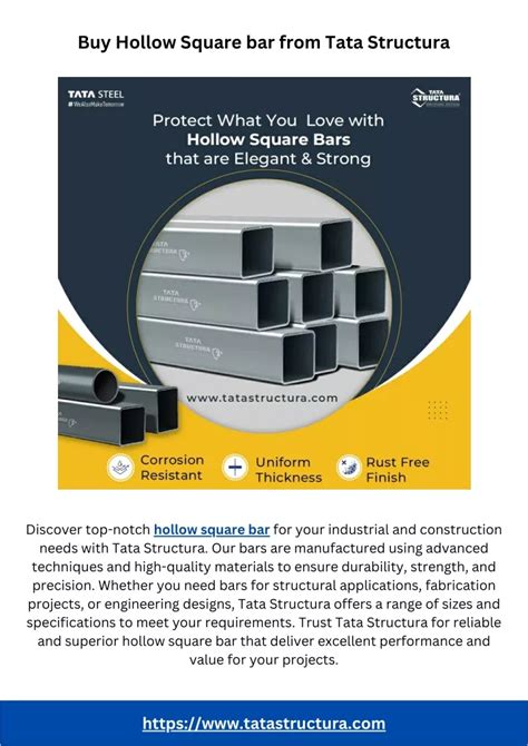 Ppt Buy Hollow Square Bar From Tata Structura Powerpoint Presentation