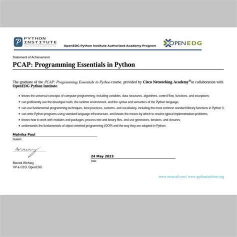 Malvika Paul On Linkedin Programming Essentials In Python