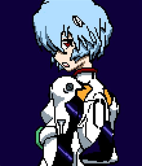 Rei Ayanami From Neon Genesis Evangelion But Better Pixel Art