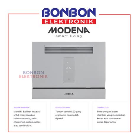 Promo Modena Built In Dishwasher Wp 2060 S Wp2060s Mesin Pencuci