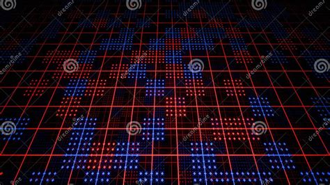 A Digital Cybernetic Structure Made Of Lattices And Dots Abstract Background Screensaver Stock