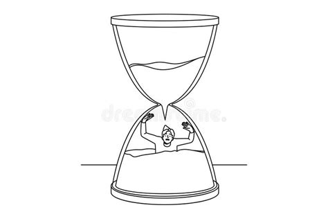 Stressed Man Sinking In Hourglass Stock Vector Illustration Of Stress