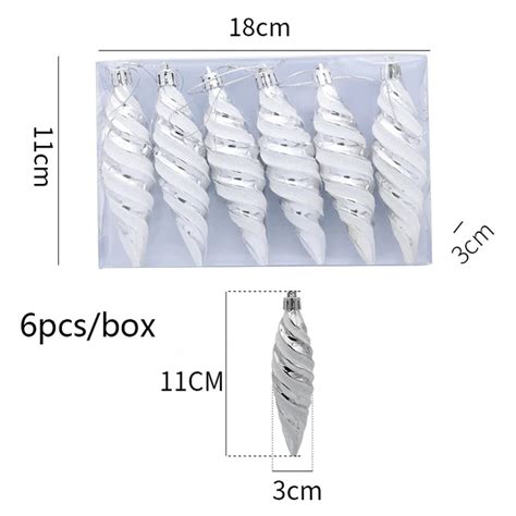 6 Piece Silver And White Candy Swirl Decoration Set