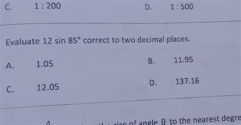 C 1 200D 1 500Evaluate 12sin85 Correct To Two Decimal Places A 1