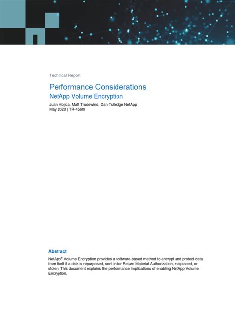 Tr 4560i Netapp Volume Encryption Performance Considerations Pdf