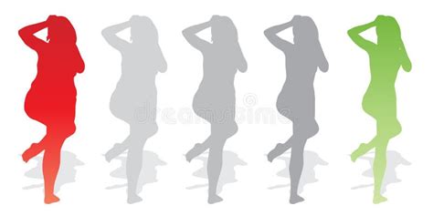 Vector Fat Overweight Obese Female Vs Slim Fit Healthy Body Stock