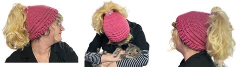 Textured Ponytail Beanie Crochet Pattern Ribblr