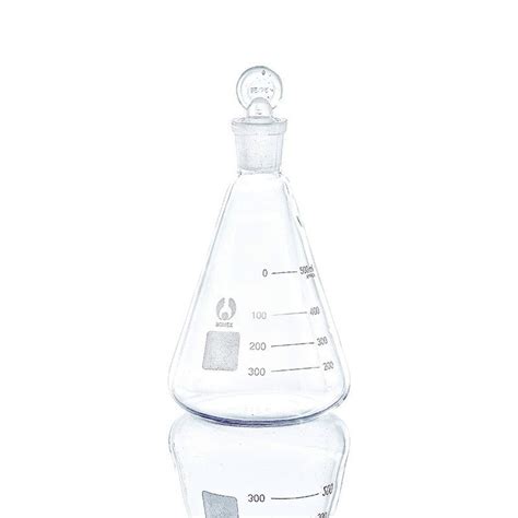 Lab Graduated Ground Stopper Glass Erlenmeyer Conical Flask Triangle Shape Flask With Standard