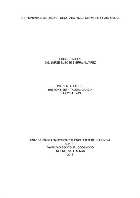 Pdf Instrumentos De Laboratorio Para Fisica De Ondas Y Particulas