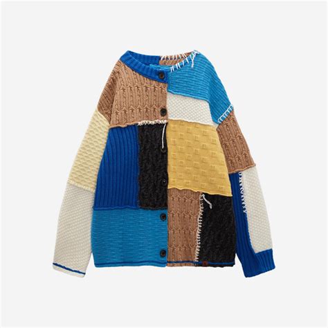 자라 X 아더에러 패치워크 오버사이즈 니트 가디건 멀티컬러 Zara Kream