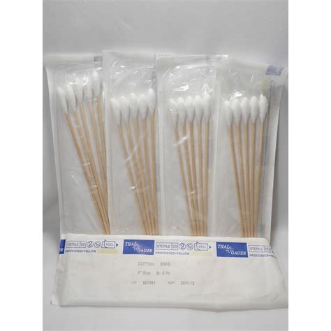 สำลี ทำแผล สำลีพันไม้ ปลอดเชื้อ Sterile ความยาว 6 นิ้ว 1 ห่อมี 50 แพค
