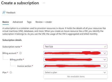 Unable To Create Any Kind Of Subscription In My Business Tenant Get