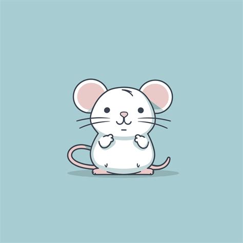 Linda Kawaii Rata Chibi Mascota Vector Dibujos Animados Estilo 23169740