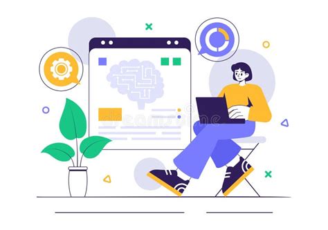 Machine Learning Vector Illustration Featuring Artificial Intelligence Jobs Scientists Working