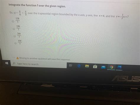 Solved Integrate The Function F Over The Given Region Fx