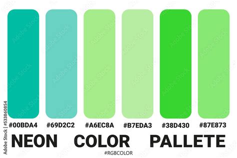 A Collection Of Accurately Neon Color Palettes With Codes Perfect For