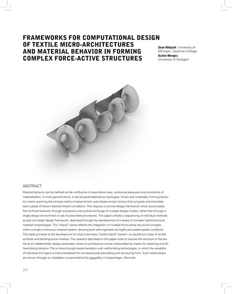 Pdf Frameworks For Computational Design Of Textile Micro