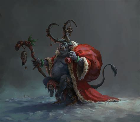 Artstation Krampus Alexander Kozachenko Krampus Fantasy Art Christmas Horror
