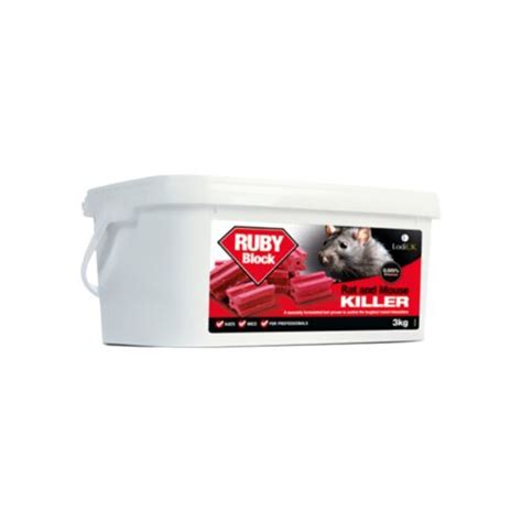 Lodi Ruby Block 25 Bait Rat Mouse Killer Poison 3kg Tub