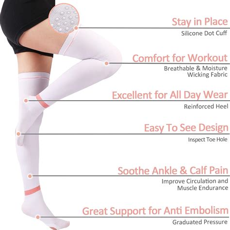Ailaka Anti Embolism Compression Stockings For Men Women 15 20mmhg