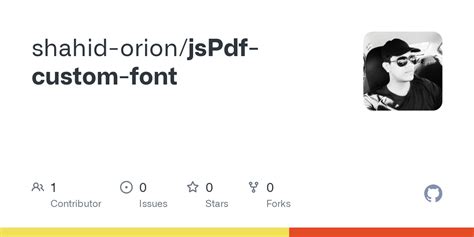 GitHub Shahid Orion JsPdf Custom Font