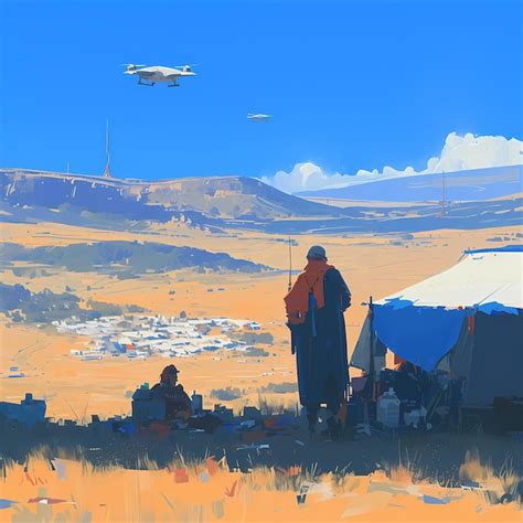 Premium Photo Desert Drone Delivery Service A Scene Of Adventure