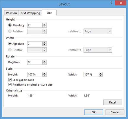 How To Resize A Picture In Word 2013 Dummies