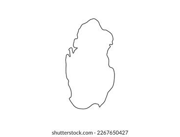 Minimalist Vector Map Qatar Smooth Lines Stock Vector Royalty Free Shutterstock