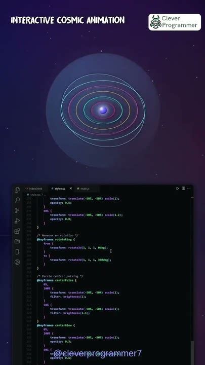 Interactive Cosmic Ainmation Codingfrontendcoursewebdesignshortstrending Phonk Youtube