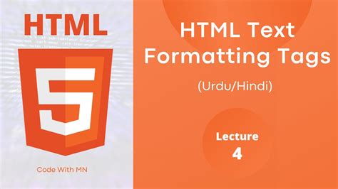 Html Text Formatting Tags Tutorial In Urdu Hindi Latest Course