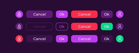 Colourful Buttons UI Elements Kit Vector Art At Vecteezy